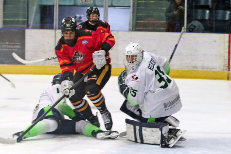 GALLERY: Menard hat trick lifts Espanola over Iroquois Falls | NOJHL ...