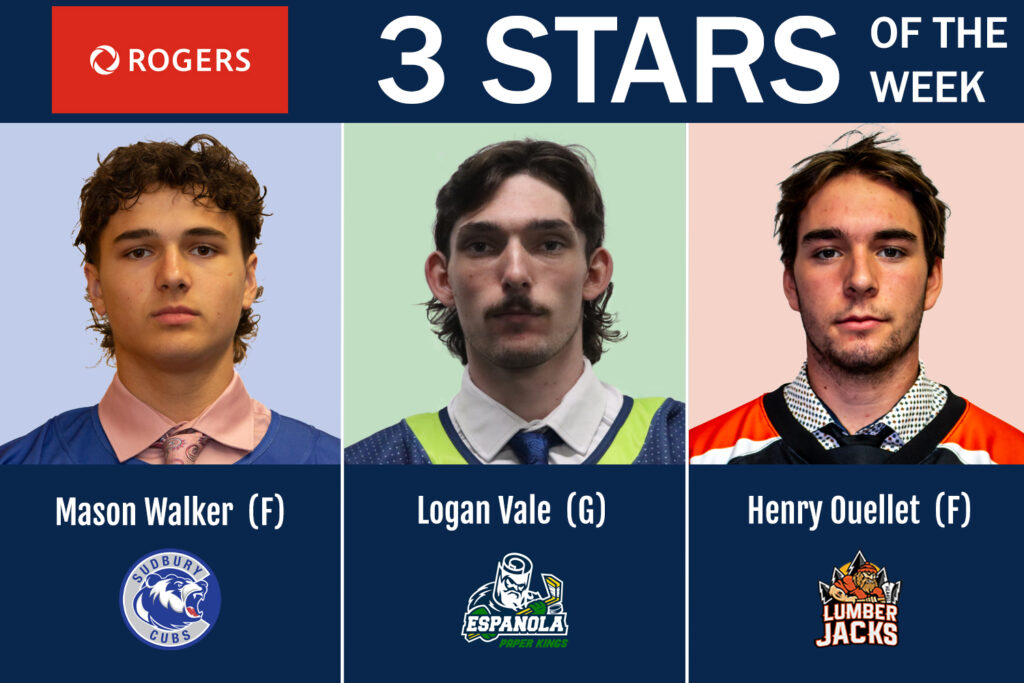 NOJHL names its Rogers 3 Stars of the Week | NOJHL League Site