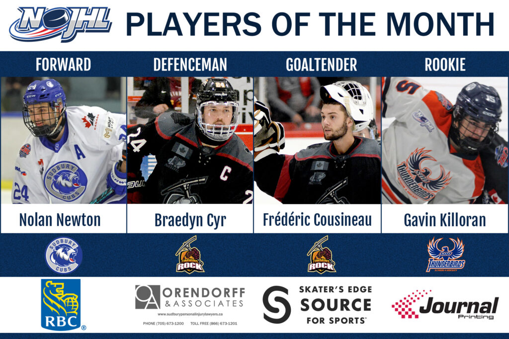 NOJHL names its November Players of the Month | NOJHL League Site
