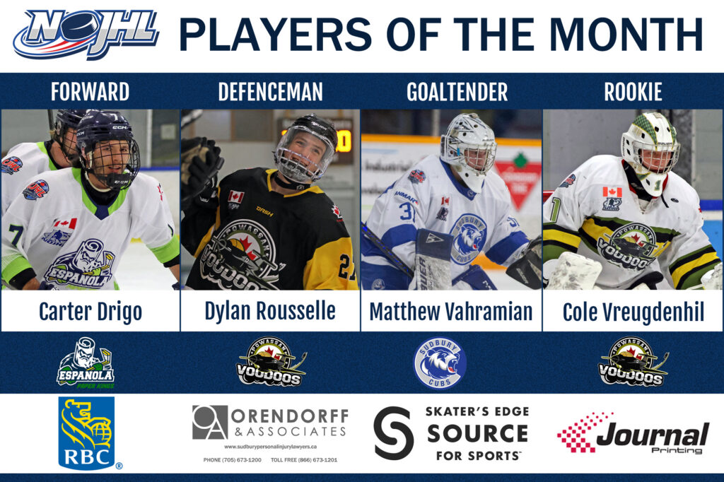 NOJHL names its Players of the Month for February | NOJHL League Site
